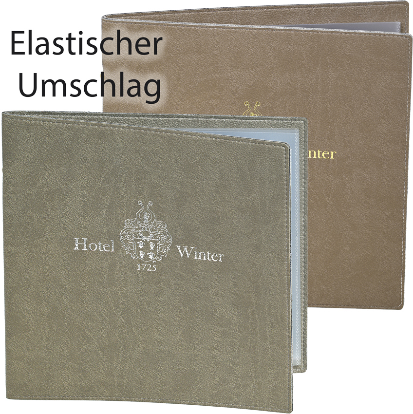 Muster Softy Speisekarte Designleder 21×21 cm mit Logo ...